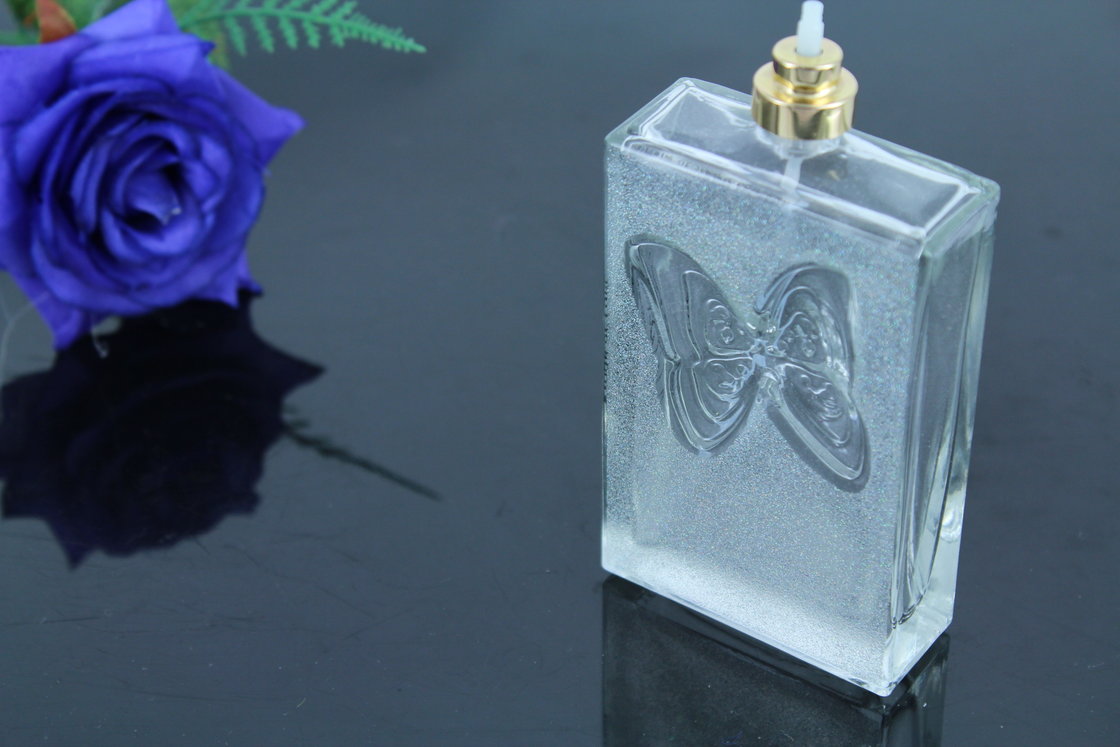 100ml Cosmetic Small Glass Bottle / Vial With Glass/Crystal / Aluminum Cap, Wooden Stopper