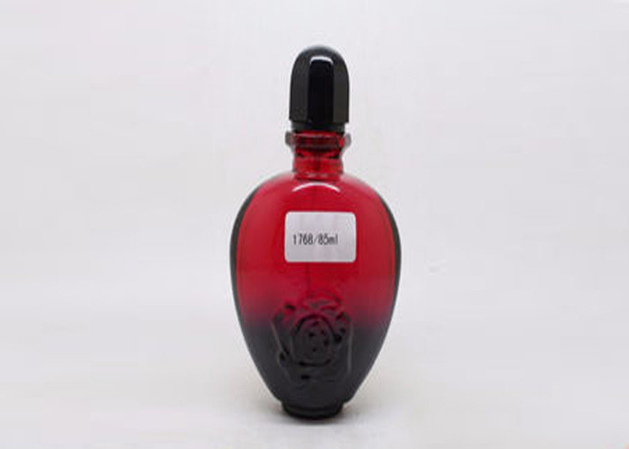 Red And Black 60ml Refillable Empty Scent Bottles 170mm Height With Silver Crimp Pump