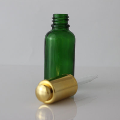 Unique 30ml Green Glass Essential Oil Dropper Bottles With Eye Dropper