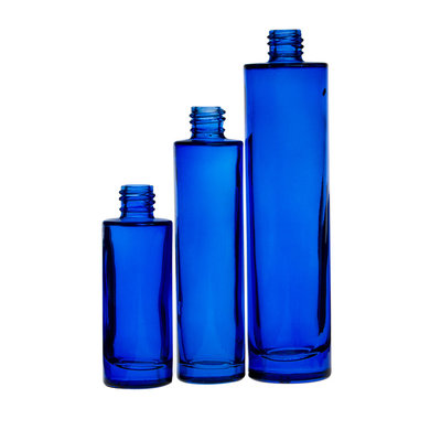 50ml Blue Glass Perfume Bottles Cylinder Transparent Popular Design Perfume Glass Bottle