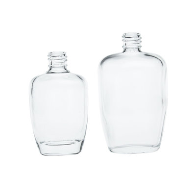 Nickel Free Frosted Perfume Bottles Flat Ellipse Clear Empty Common Style