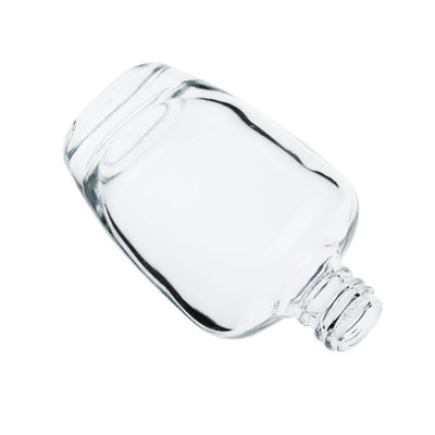 Nickel Free Frosted Perfume Bottles Flat Ellipse Clear Empty Common Style