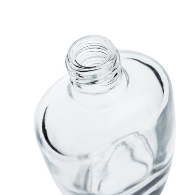 Nickel Free Frosted Perfume Bottles Flat Ellipse Clear Empty Common Style