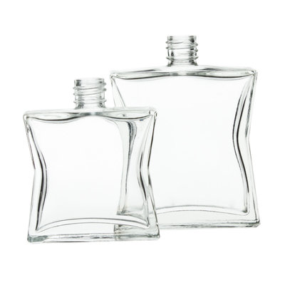 Modern Transparent Glass Perfume Bottles Flat Square Empty Perfume Bottle