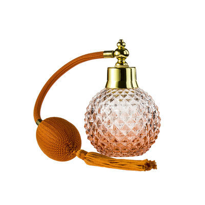 Long Hose Glass Round Perfume Bottle 100Ml Perfume Atomizer With Bulb