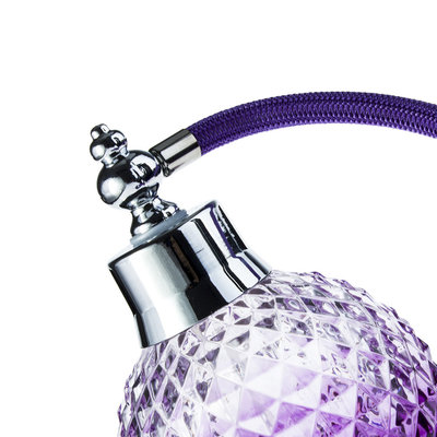 Purple Frosted Perfume Bottle With Bulb Atomizer Pineapple Shape 100Ml