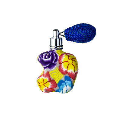 Round Clay Perfume Bottles Art Deco Scent Bottles Silkscreen Printing