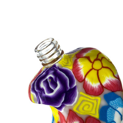 Round Clay Perfume Bottles Art Deco Scent Bottles Silkscreen Printing