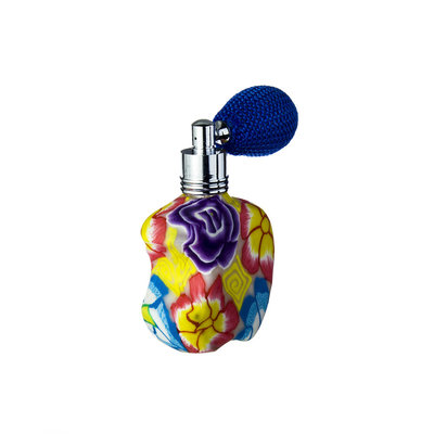Round Clay Perfume Bottles Art Deco Scent Bottles Silkscreen Printing