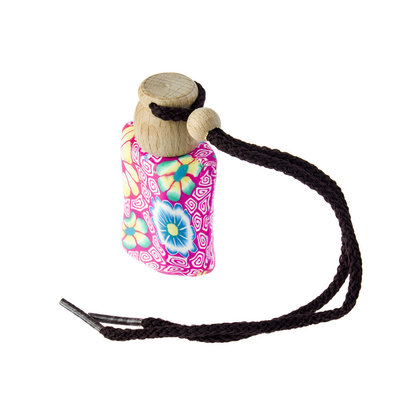 Empty Glass Car Fragrance Bottle For Perfumes Packaging Wood Cap