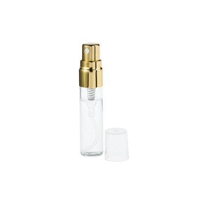 Clear Travel Perfume Atomizer Tube With Glod Color Screw Version Spray Pump / Cap