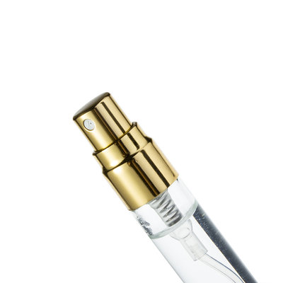 Clear Travel Perfume Atomizer Tube With Glod Color Screw Version Spray Pump / Cap