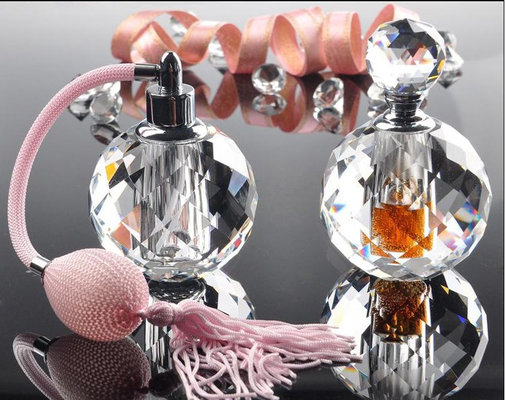 Hot Stamping 10ml Mini Crystal Perfume Bottles With Bulb Sprayer Pump