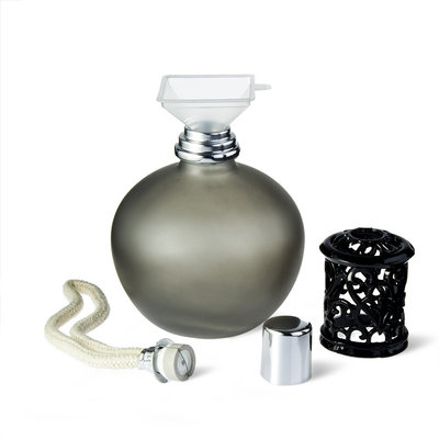 300Ml Black Oil Fragrance Lamps With Screen Printing Surface Handling