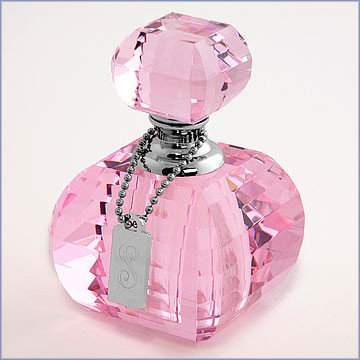 Lead Free Empty Crystal Perfume Bottles Vintage Pink Perfume Bottle