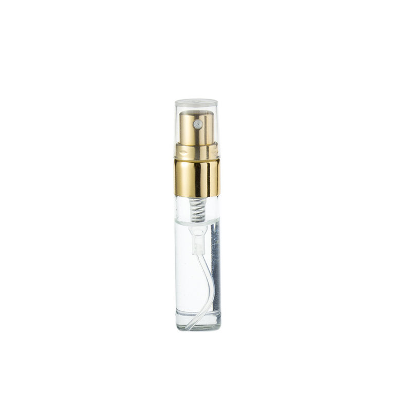 Clear Travel Perfume Atomizer Tube With Glod Color Screw Version Spray Pump / Cap