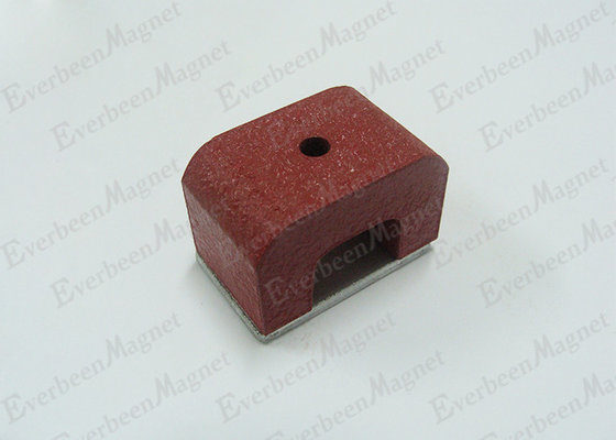 Red Painted Giant Horseshoe Magnet For Aerospace And Military , Horseshoe Alnico 5 Magnets