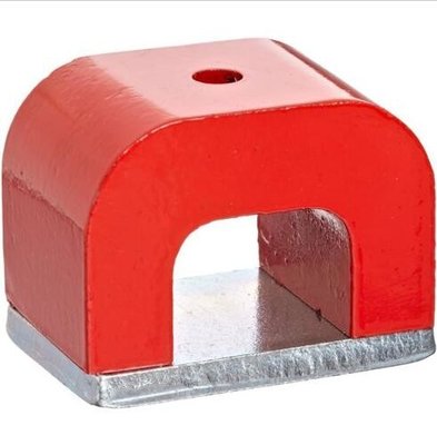 Red Painted Giant Horseshoe Magnet For Aerospace And Military , Horseshoe Alnico 5 Magnets