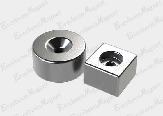 N38 Round / Square Countersunk Neodymium Magnets Nickel Plating For Cabinet Closures