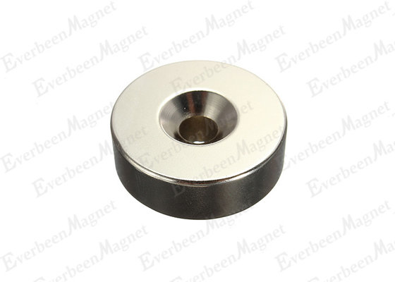 N45 Circle / Round Magnets With Holes In The Middle , Screw On Magnets 80 Celsius Degree