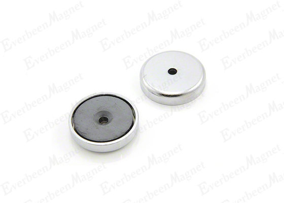 Holding Magnets With A Straight Center Hole , Neodymium Flat Mount Round Magnetic Base