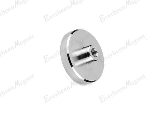 High Remanence N38 Bolt On Magnets , Pot Magnets With Steel Cup Anti - Oxidatedv