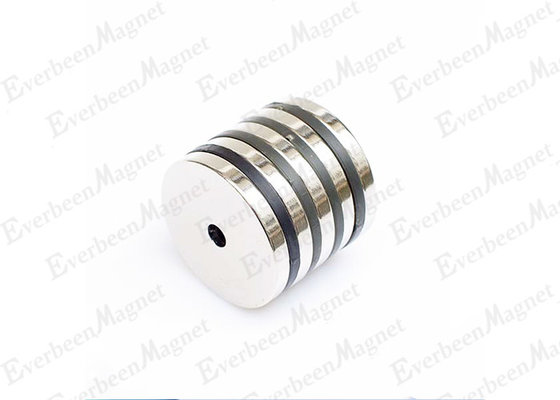 Nickel Plated Neodymium Ring Magnets 1 " Od X 3 / 16 " Id X 1 / 8 " Thickness High Energy