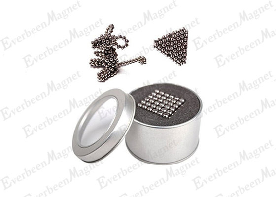 7 / 16 " Diameter Magnetic Cube Balls Chrome Plated , Bucky Ball Cube Axially Magnetized