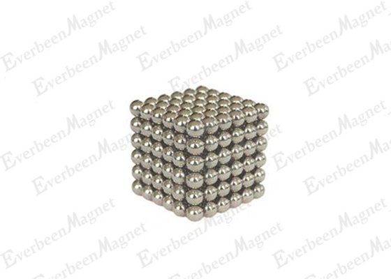 7 / 16 " Diameter Magnetic Cube Balls Chrome Plated , Bucky Ball Cube Axially Magnetized