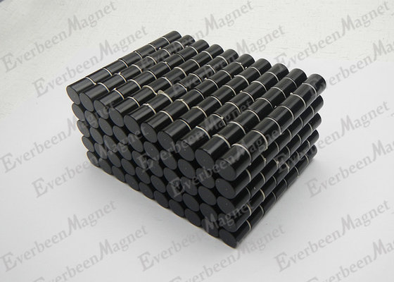 Cylinder N35 Neodymium Magnets Coated Black Epoxy , Neodymium Cube Magnets For Furniture Component