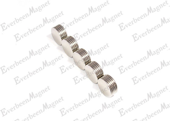 N42 Grade Circle NdFeB Magnet Dia 12 * 1 mm Diametrically Magnetized Nickel Finished