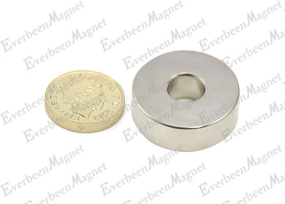 Strong Rare Earth Ring Magnets 7/8" od x 1/4" id x 1/4" thick Axially Magnetized NiCuNi Coated