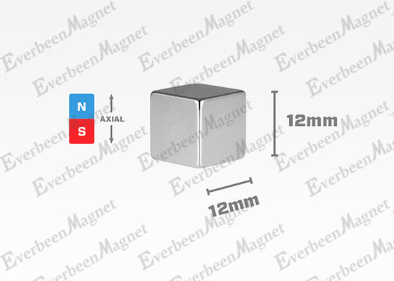 Nickel Coated Cube N35 Neodymium Block Magnets 12*12*12mm 80 Celsius Degree