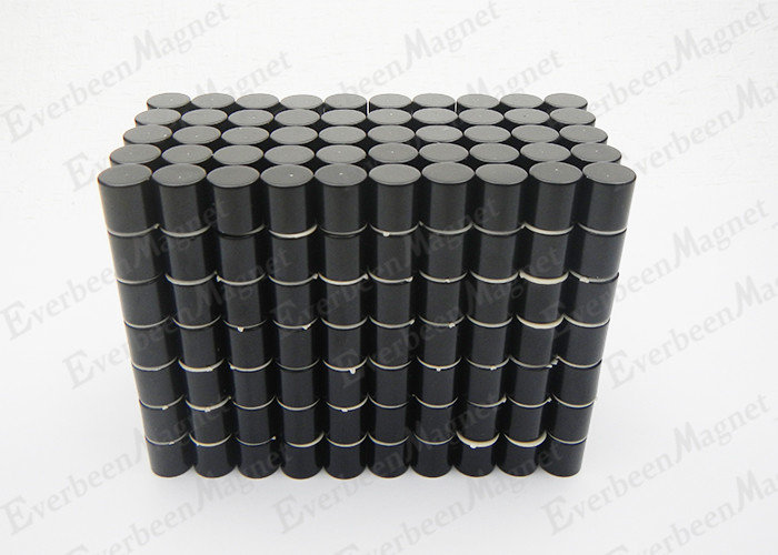 Cylinder N35 Neodymium Magnets Coated Black Epoxy , Neodymium Cube Magnets For Furniture Component