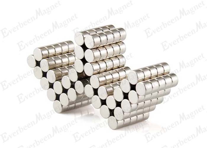 Neodymium Cylinder Magnets Dia 5 * 5 Mm , Super Strong Disc Magnets 80 Celsius Degree