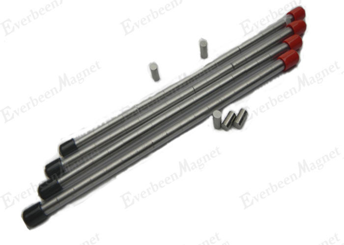 Cast Alnico 8 Magnet D6.35mm In Plastic Tube , Sensor Alnico Rod Magnets 550  °C