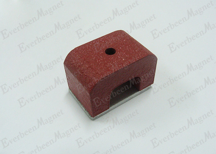 Red Painted Giant Horseshoe Magnet For Aerospace And Military , Horseshoe Alnico 5 Magnets
