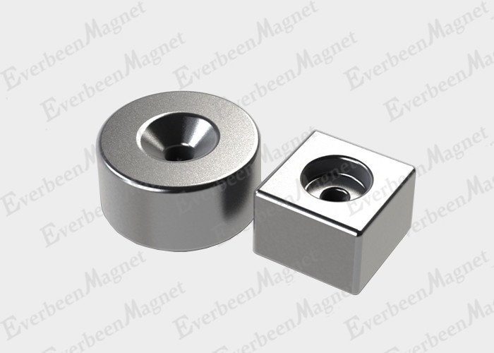 N38 Round / Square Countersunk Neodymium Magnets Nickel Plating For Cabinet Closures