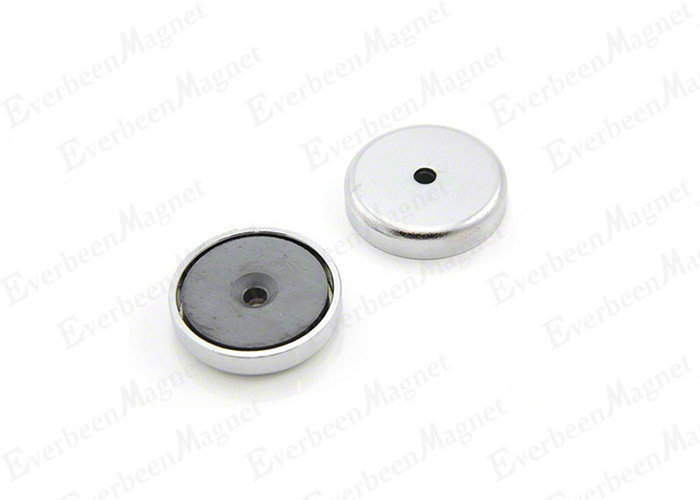 Holding Magnets With A Straight Center Hole , Neodymium Flat Mount Round Magnetic Base