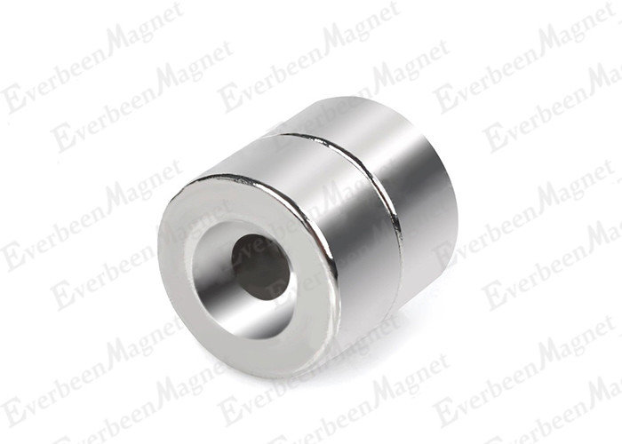 N42 Cylinder Magnets With Hole , Zinc Plating Circular Magnets With Holes