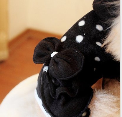 Cute Girl Blue Cotton Polka Dot Casual Winter Clothes For Small Dogs , PET Accessories