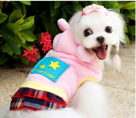 Custom Personalized Dog Clothes Hoodie / Eco-Friendly Cotton PET Apparel Pink Color