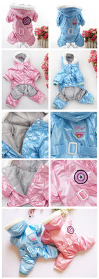 Blue Warm Waterproof Personalized Dog Clothes And Accessories For Small Dog