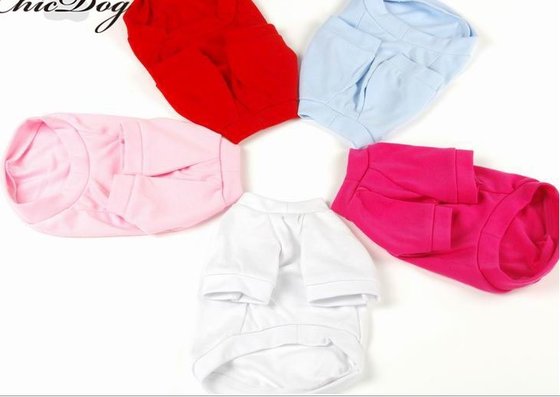 Personalized Dog Clothes 8" XXS Cotton T-Shirts White Color Pet Apparel