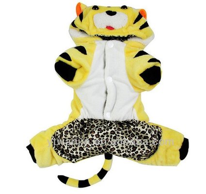 Personalized Tiger Costume For Dogs Pomeranians , Chihuahua Cotton Clothes Customized
