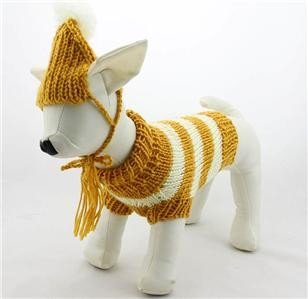 Cute doggie apparel Stripe dog sweater knitting pattern for small dog
