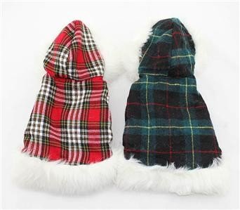 Eco-friendly Winter plaid Dog Coat havanese Pet clothes S L For Boxer / Giant Achnauzer
