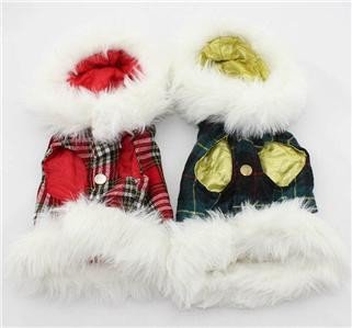 Eco-friendly Winter plaid Dog Coat havanese Pet clothes S L For Boxer / Giant Achnauzer