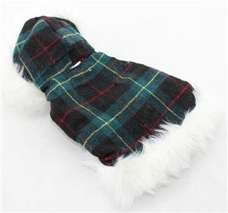 Eco-friendly Winter plaid Dog Coat havanese Pet clothes S L For Boxer / Giant Achnauzer