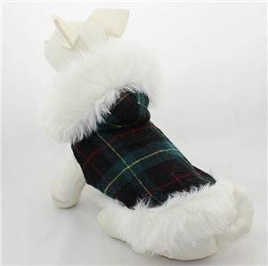 Eco-friendly Winter plaid Dog Coat havanese Pet clothes S L For Boxer / Giant Achnauzer